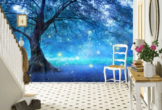 Magic Tree Vinyl Wallpaper Wall Decor Kids Wall Murals Fairy | Etsy