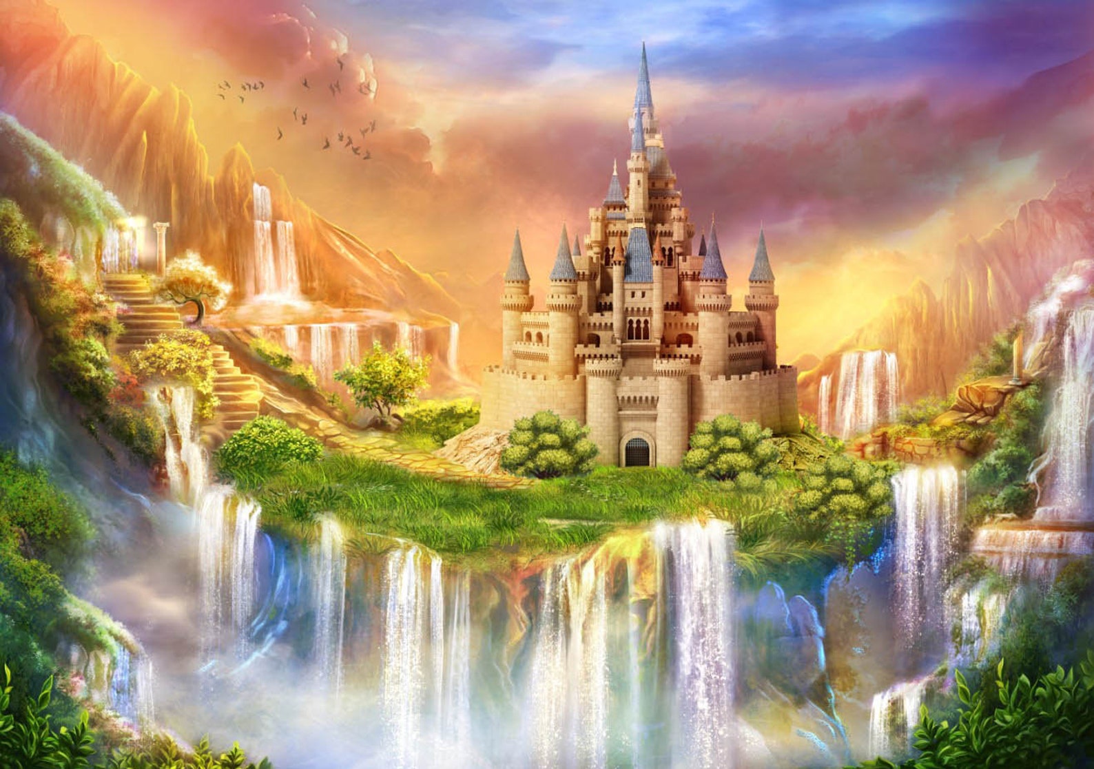 Fairytale Castle Kids Mural Vinyl Photo Wallpaper Nursery Wall - Etsy UK