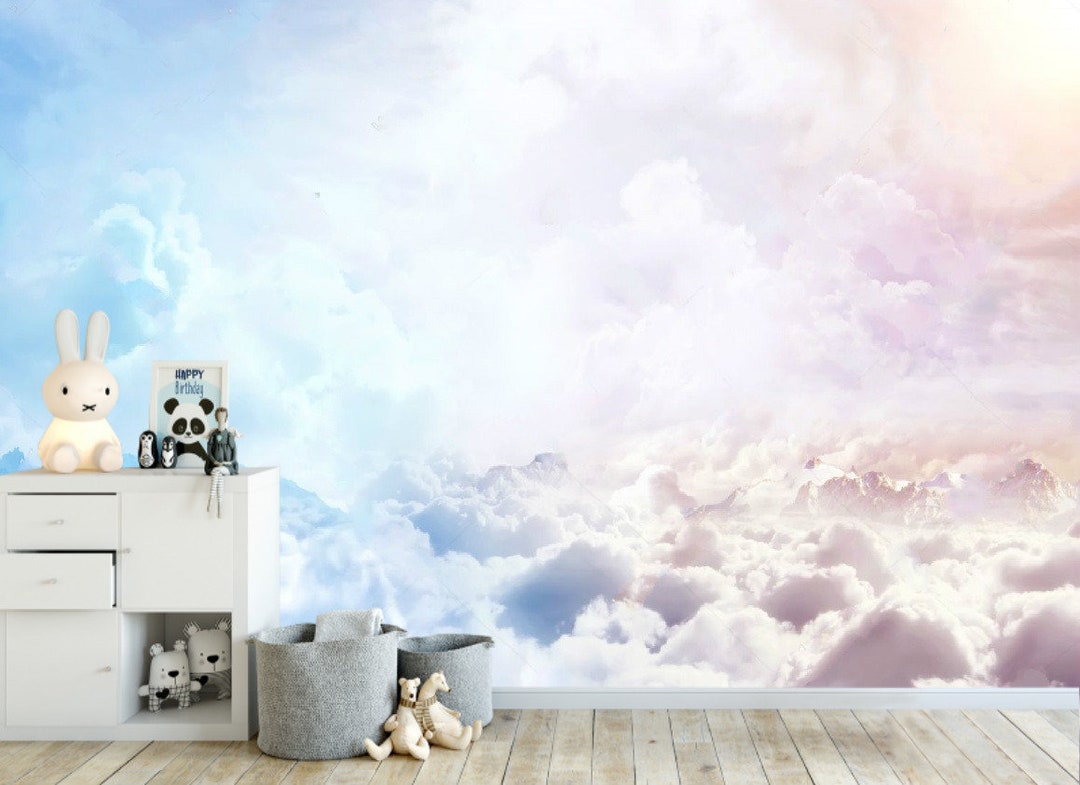 Air Clouds Kids Wallpaper Baby Room Decor Sky Photo Wallpaper ...