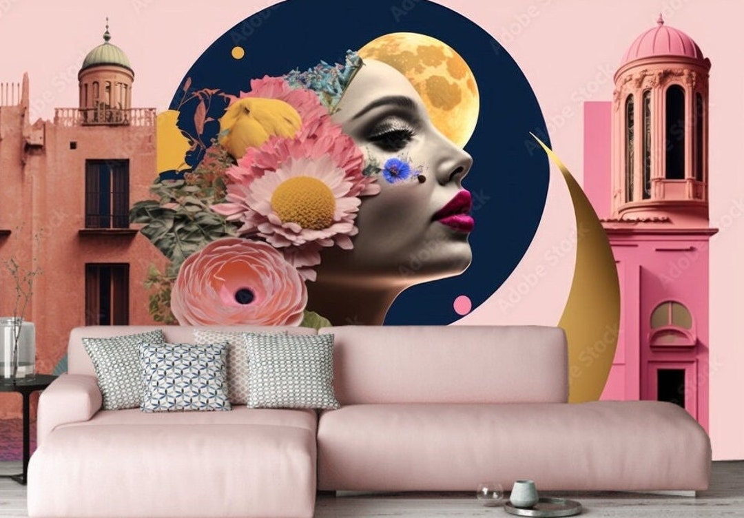 Creative Art Woman Portrait Wallpaper Fashion Modern Wall Dedor Girl ...