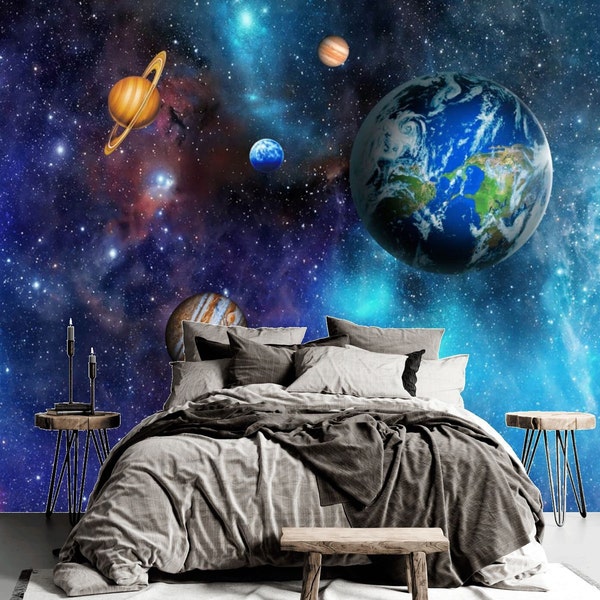 Galaxy Wall Mural - Etsy UK