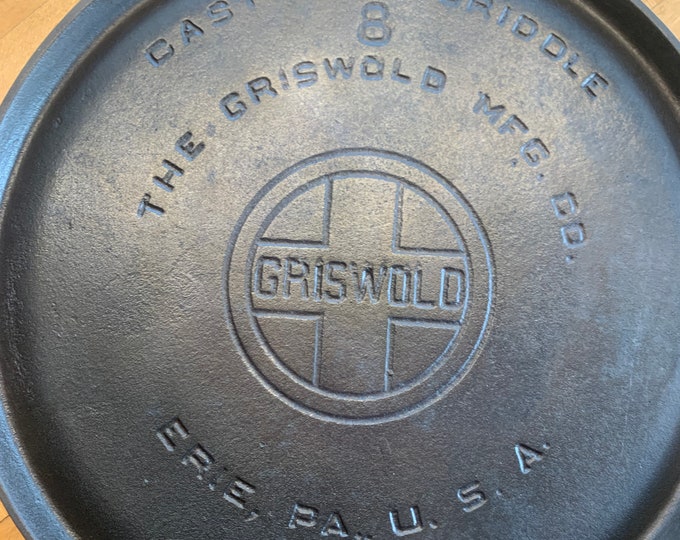 Vintage Griswold Large Logo Cast Iron Griddle Size 8 608 - Etsy