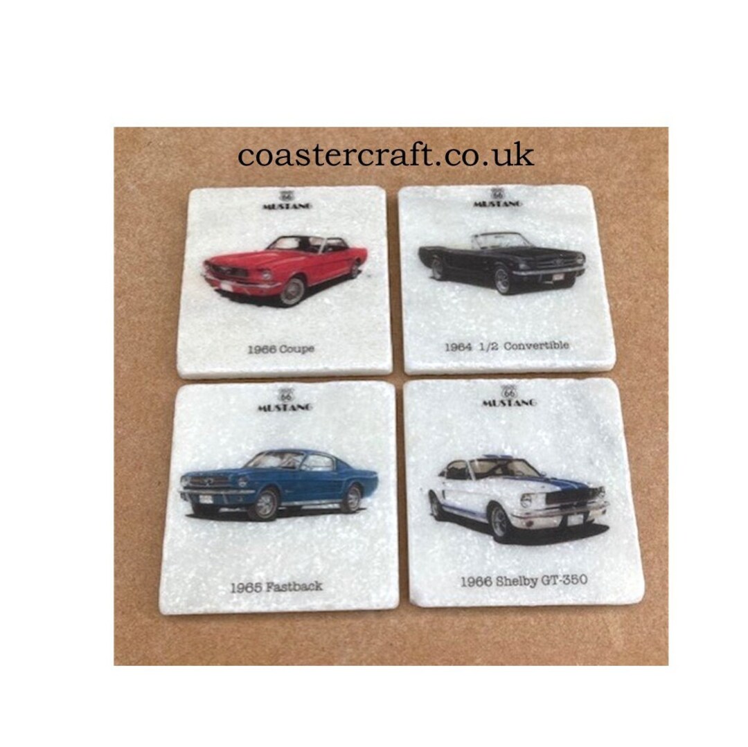 Mustang Classics Natural Marble Coasters Fastback Coupe - Etsy