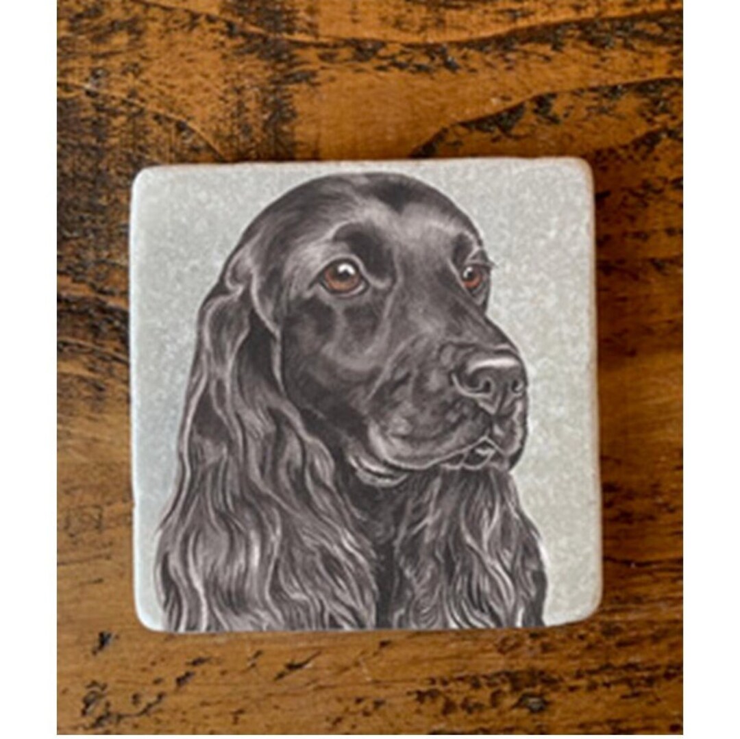 Cocker Spaniel Black - Marble Coasters & Trivet | Handmade | Home | Tea ...