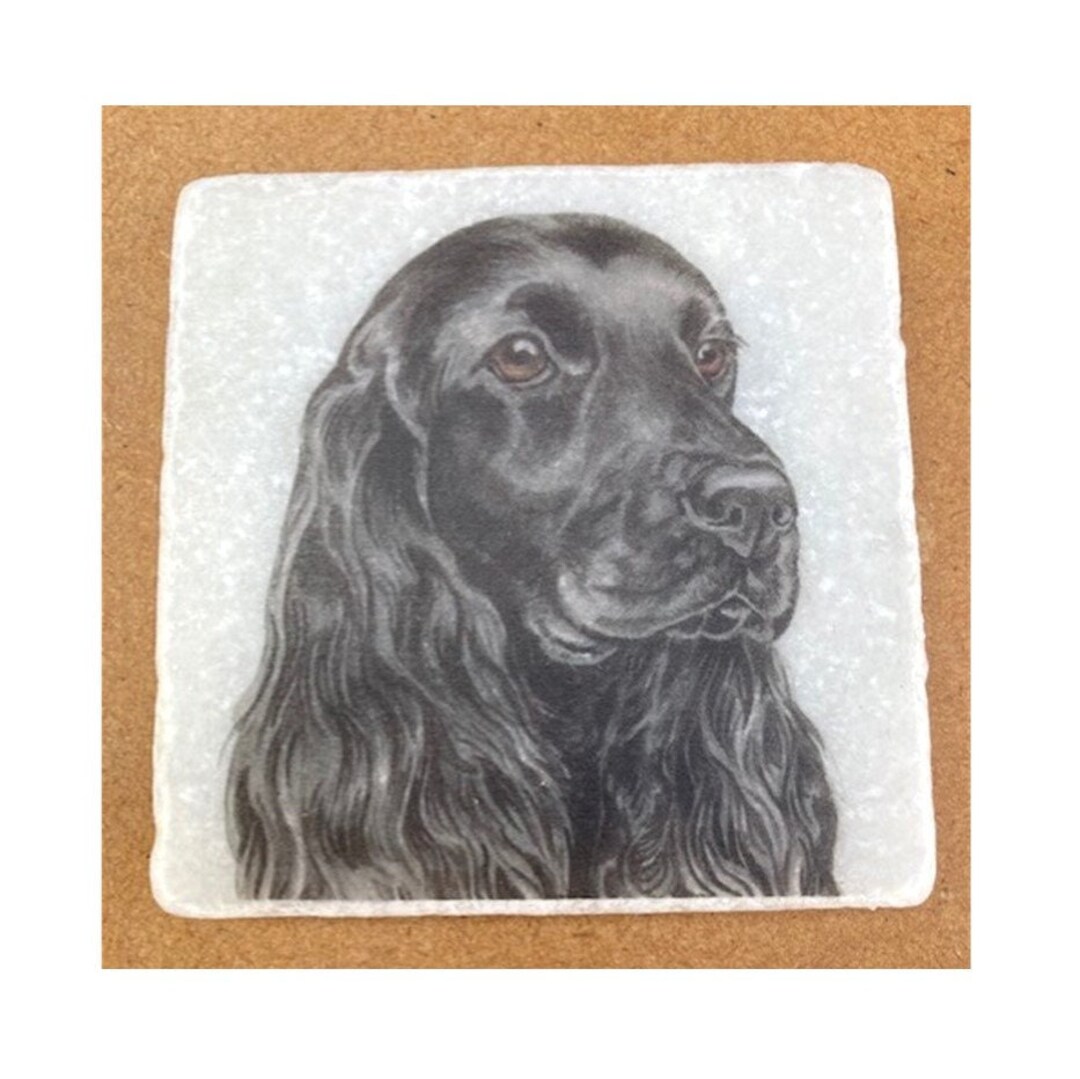 Cocker Spaniel Black Marble Coasters & Trivet Handmade - Etsy UK