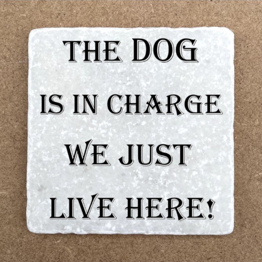 The Dog is in Charge | Marble Coasters & Trivet | Handmade | Home ...