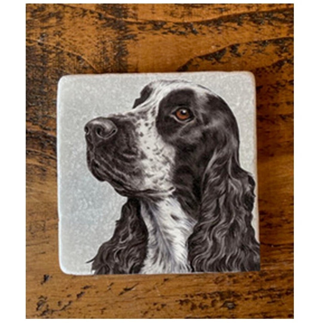 Cocker Spaniel Blue Roan - Marble Coasters & Trivet | Handmade | Gift ...