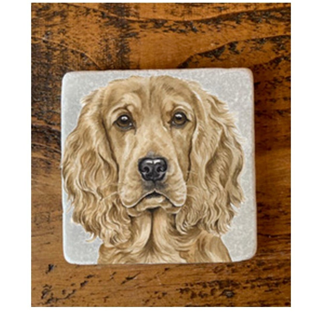 Cocker Spaniel Golden - Marble Coasters & Trivet | Handmade | Gift ...