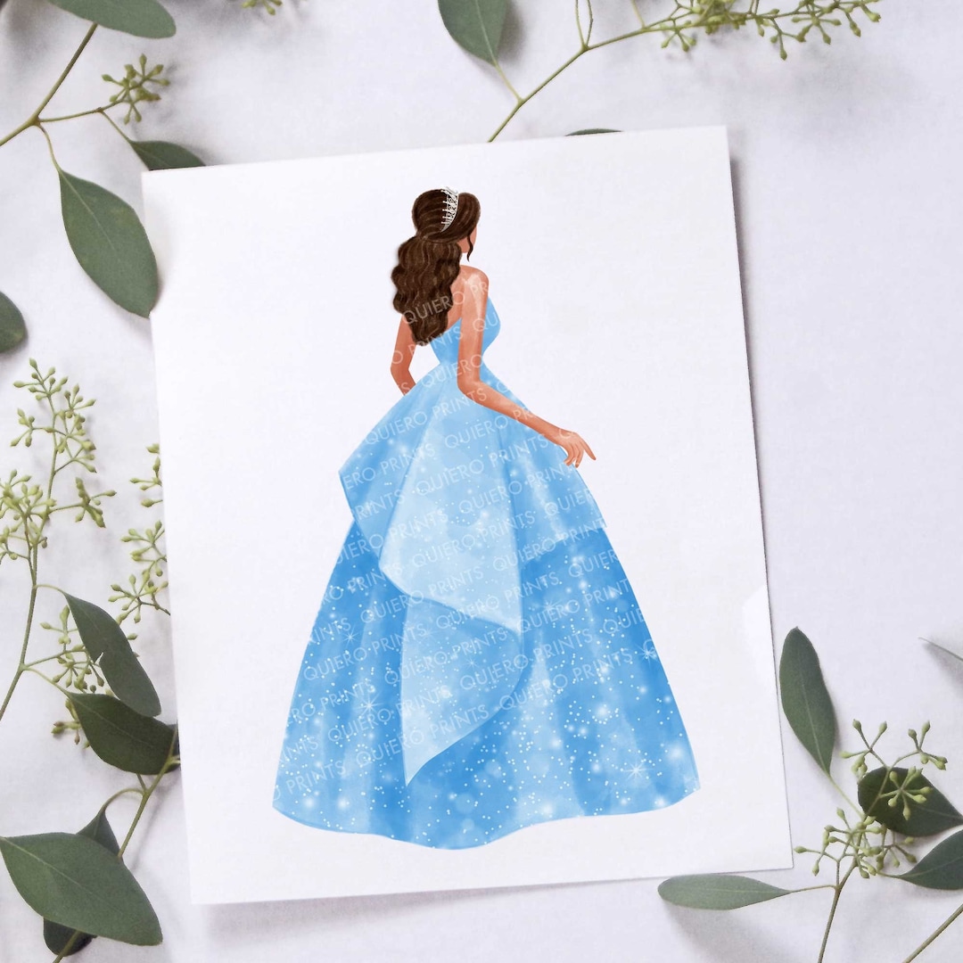 Ilustración Personalizada de Quinceañera para Invitaciones Guarda las ...