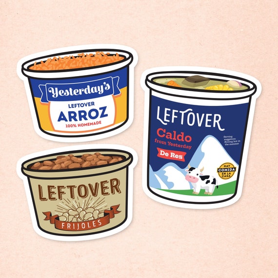Recalentado Stickers Leftovers Food Comida Beans Rice - Etsy