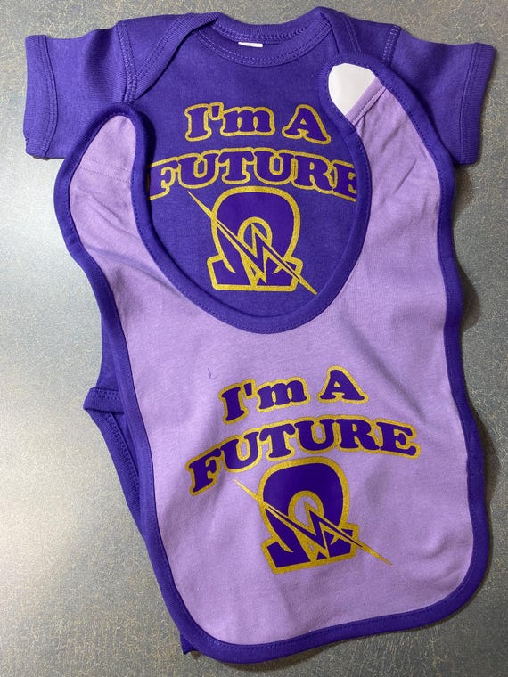 Omega Psi Phi "I AM A Future Omega" Onesies/Bib - Gem