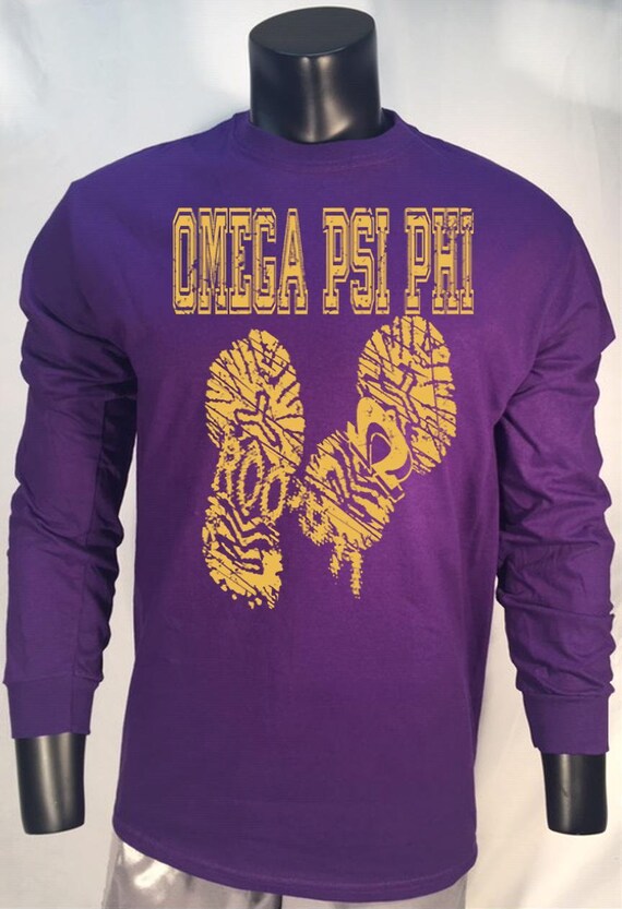Omega Psi Phi Marching BOOTPRINT T Shirt, Long Sleev… - Gem