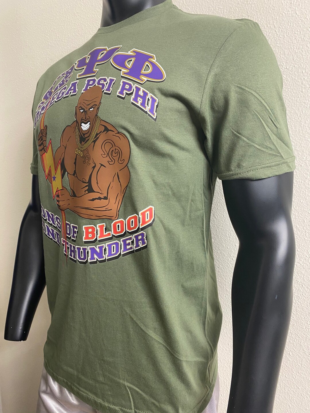 Omega Psi Phi Sons of BLOOD and Thunder T Shirt Military Green - Etsy