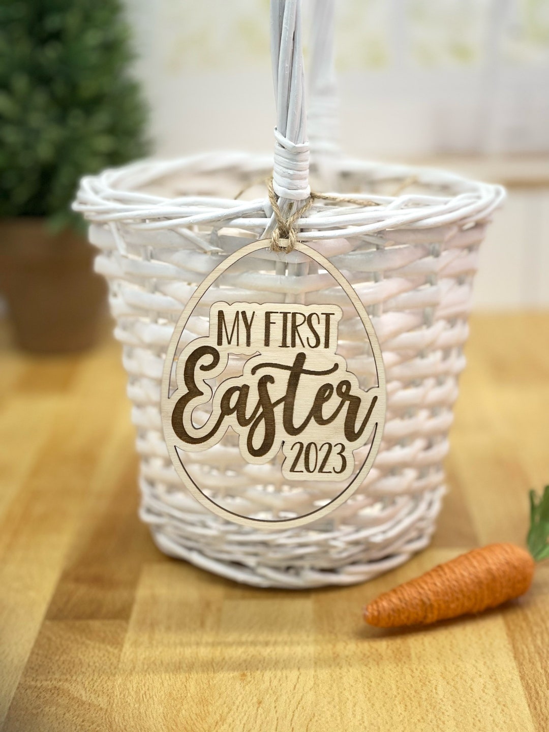 Personalized Easter Basket Tag, Easter Bunny Tag, Wood Easter Tag, My ...