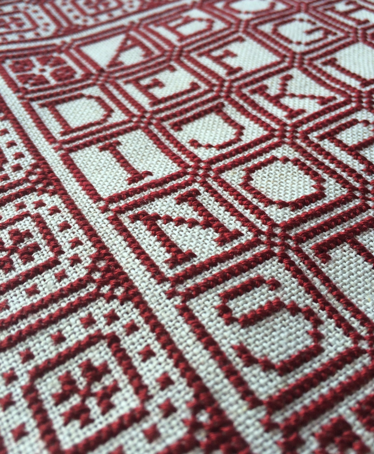 Red Alphabet Sampler PDF Chart - Etsy