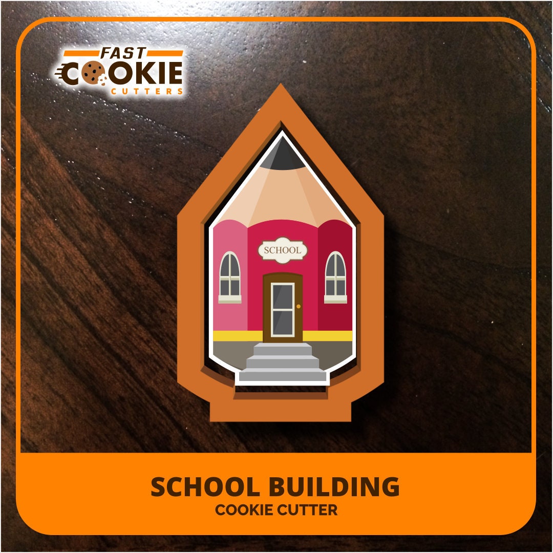 School Building Cookie Cutter Back to School Cookie Cutters - Etsy