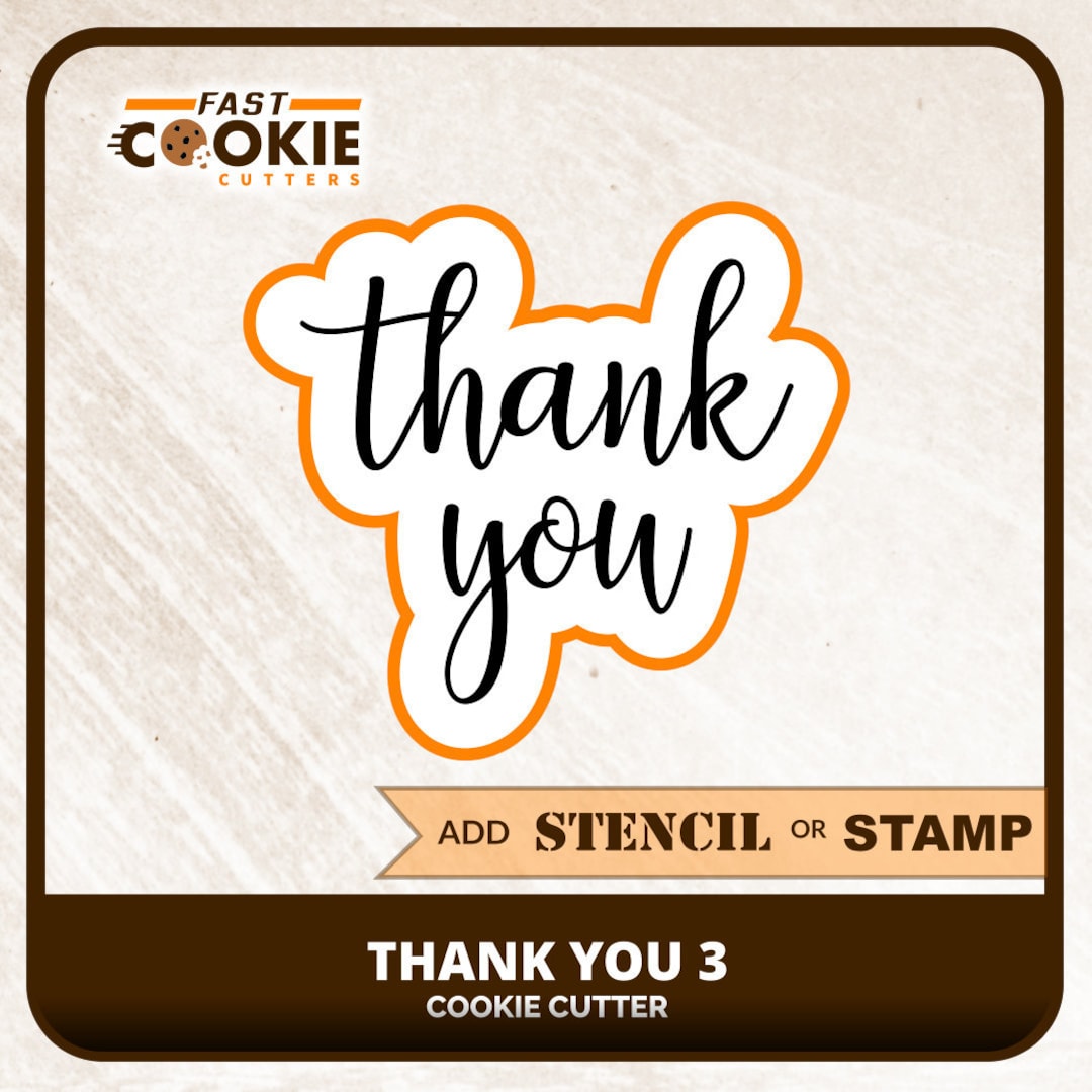 Thank You 3 Cookie Cutter Etsy