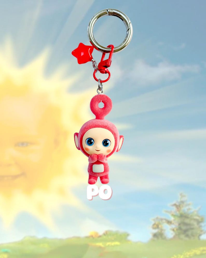 Flocked Teletubbies Bag Charms – Nostalgic 90s Keychain | Tinky Winky ...
