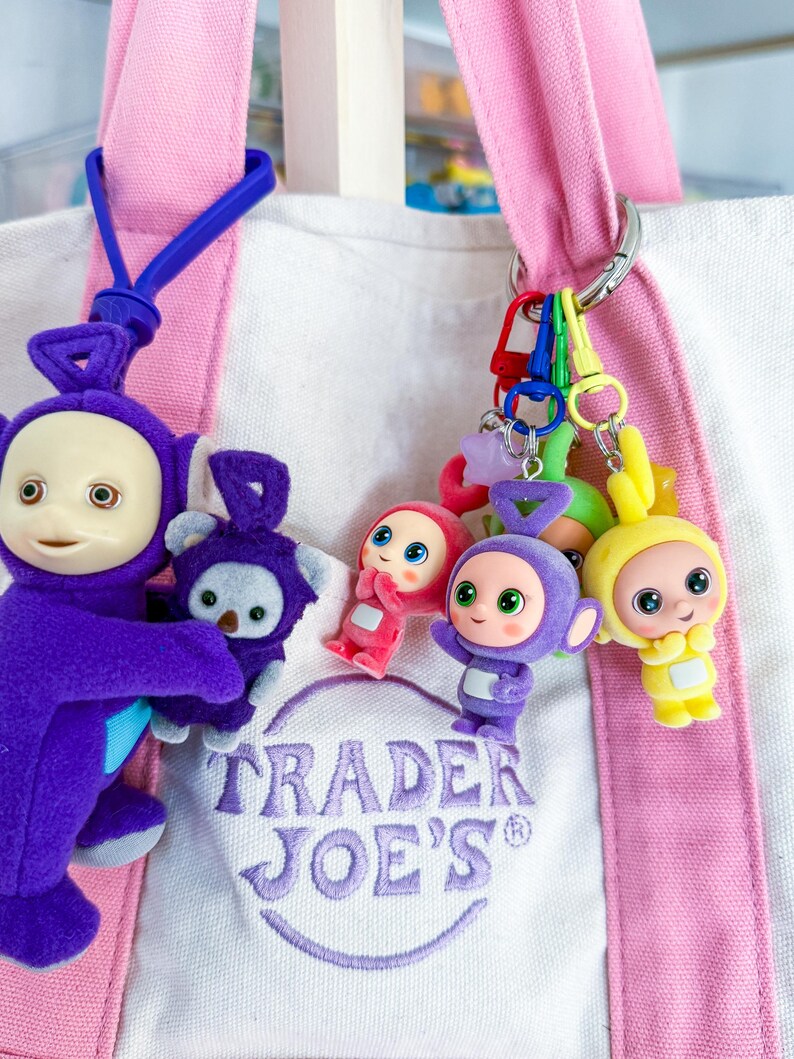 Flocked Teletubbies Bag Charms – Nostalgic 90s Keychain | Tinky Winky ...