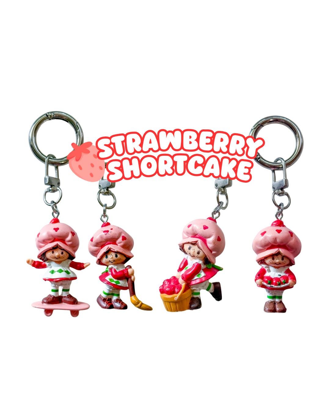 Vintage Strawberry Shortcake Keychain Bag Charms | 80s Nostalgia - Etsy