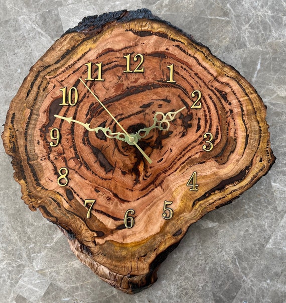 Blackbutt Burl Wall Clock With Natural Live Edge - Etsy