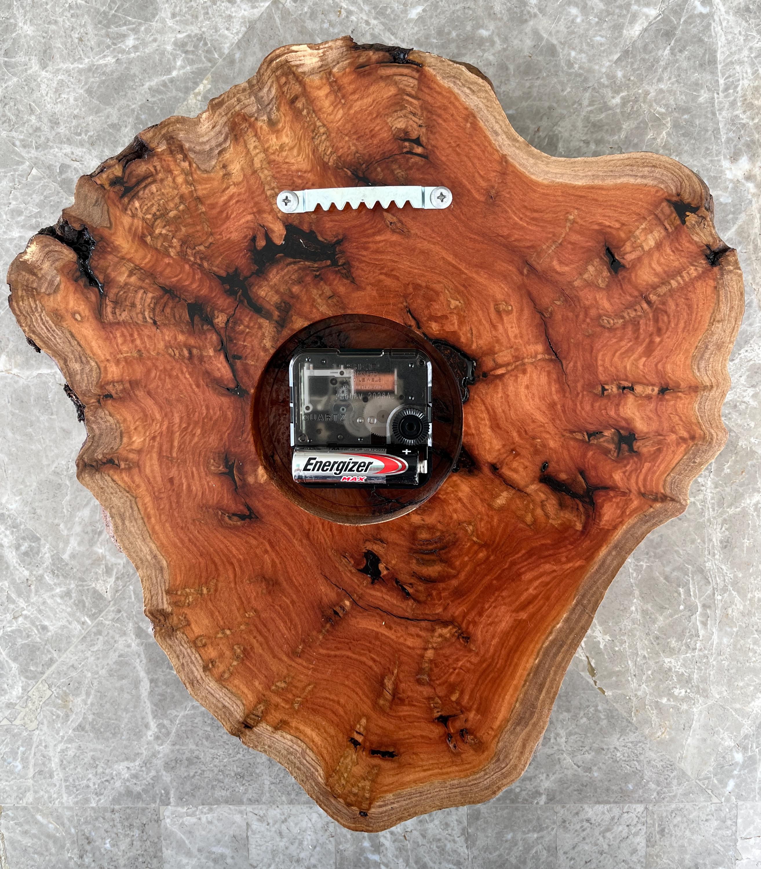 Red Gum Burl Wall Clock With Natural Live Edge - Etsy