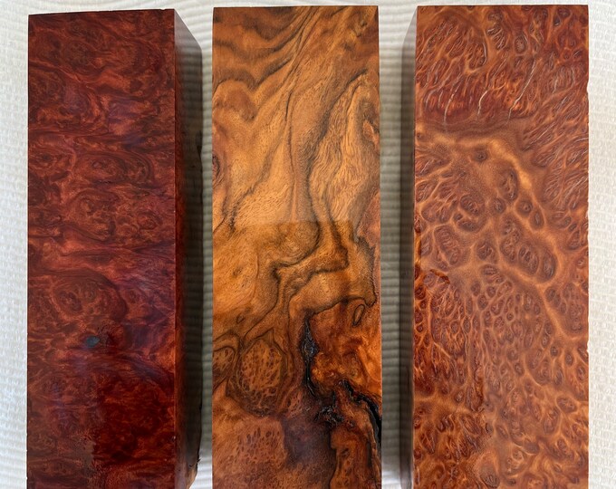 Australian Burl Call Blocks Knife Handles Pen Blanks Set of 3 - Etsy