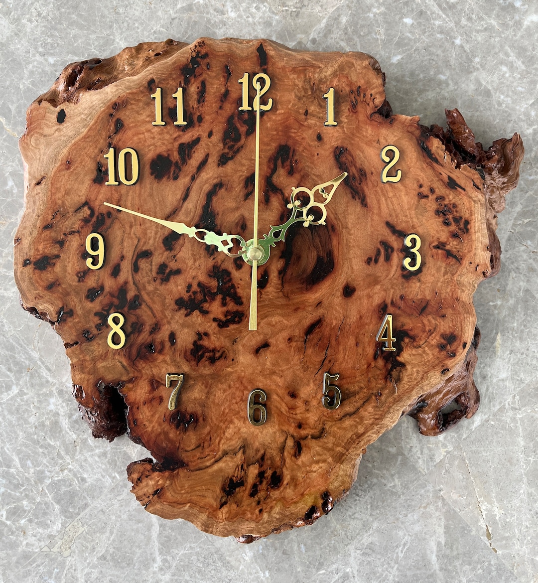 Black Box Burl Wall Clock With Natural Live Edge - Etsy