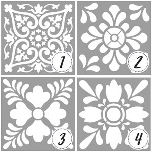 Template or stencil with tile designs and mandalas Tile | Etsy