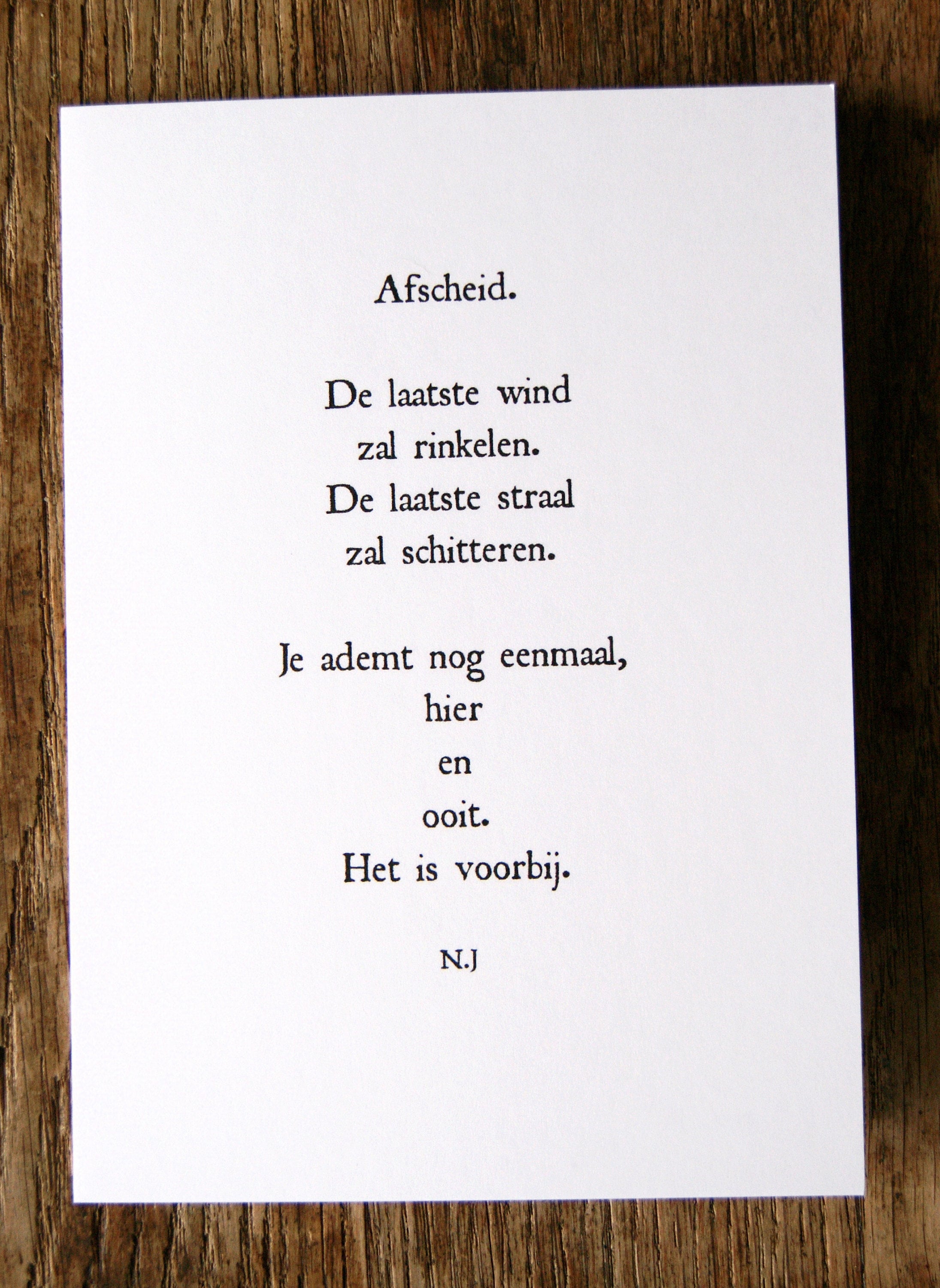 Wenskaart met gedicht, inclusief envelop Afscheid - Etsy België