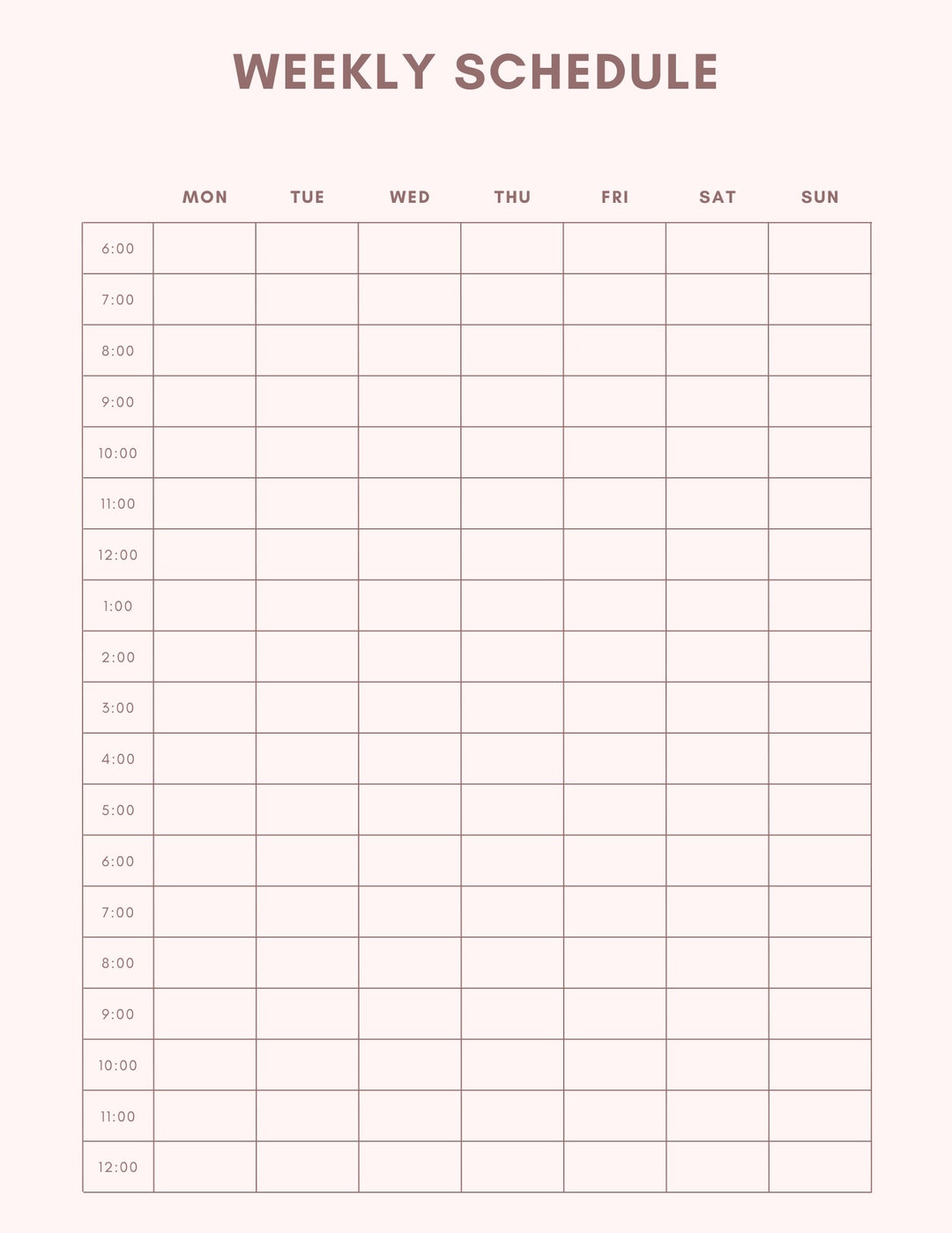 Minimal Weekly Schedule Planner - Etsy UK