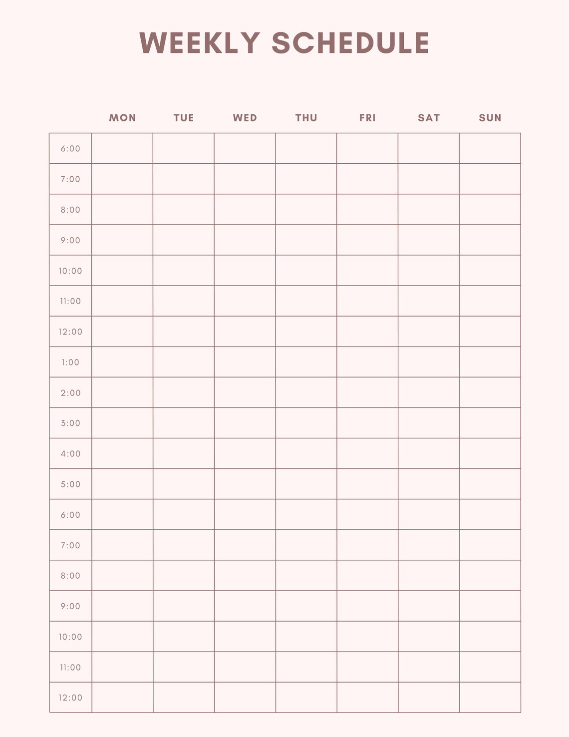 Minimal Weekly Schedule Planner - Etsy UK