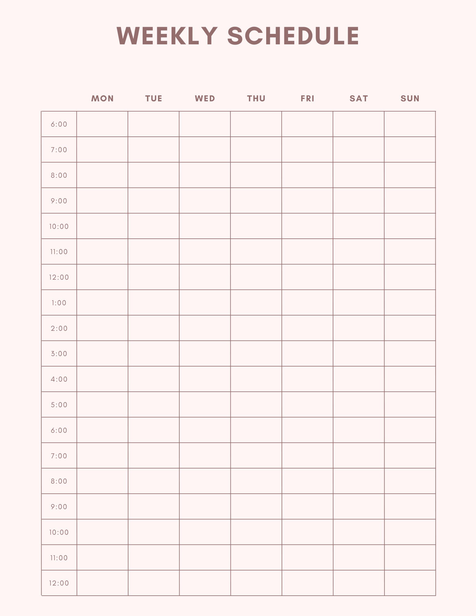 Minimal Weekly Schedule Planner - Etsy UK