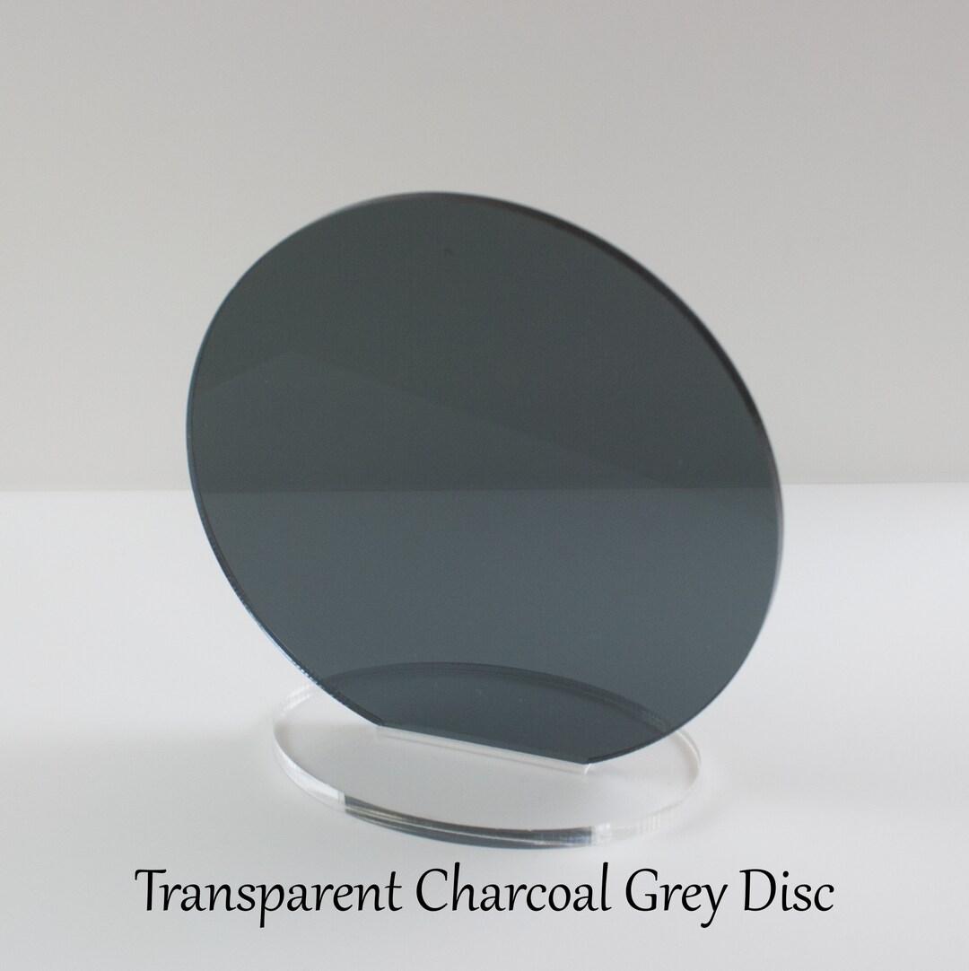 Transparent Charcoal Grey Acrylic Disc With Holes or Without Holes, 3mm ...