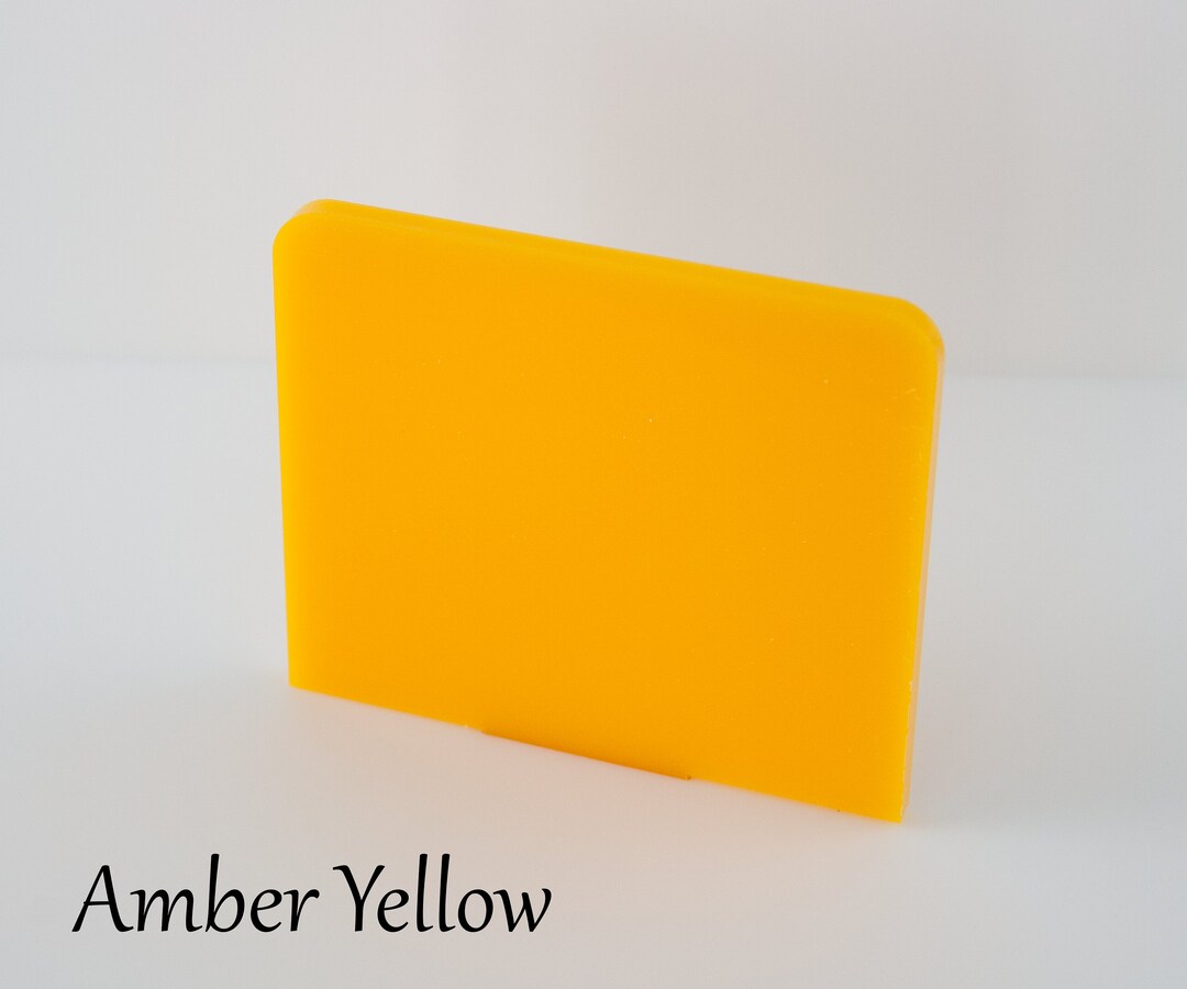 Amber Yellow Translucent Acrylic Sheet 3mm in A5, A4, A3 and 100mm to ...