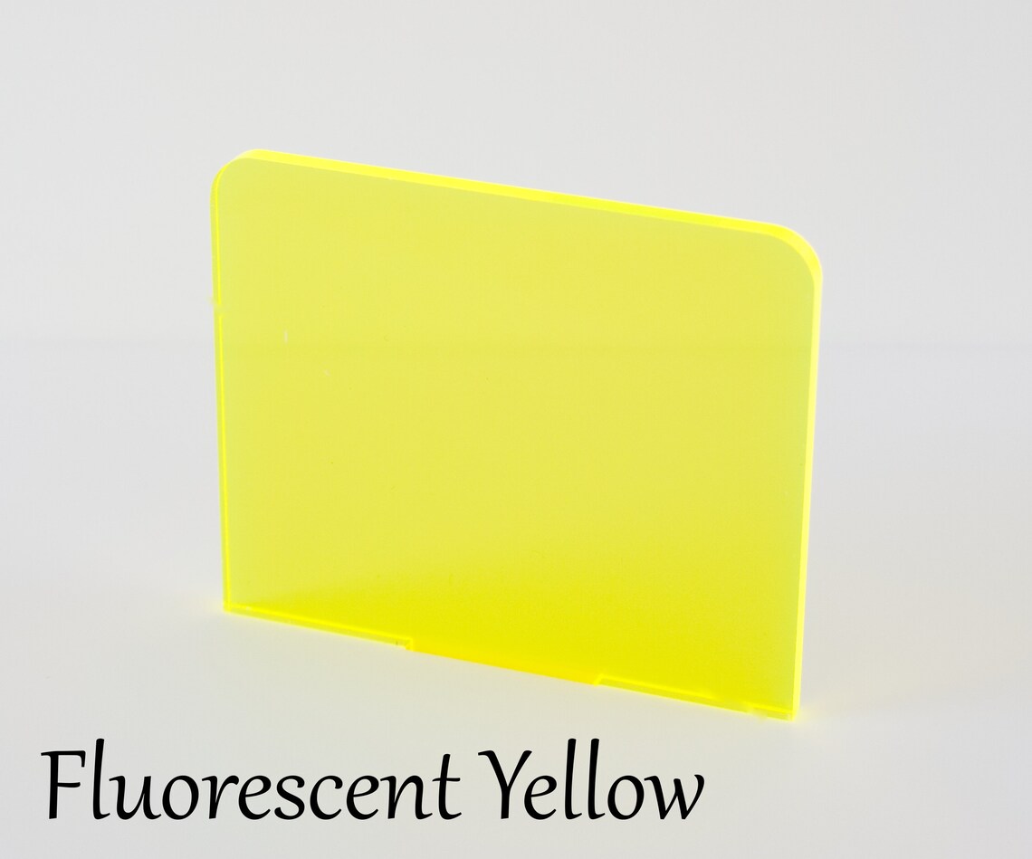 Fluorescent Yellow Acrylic Sheet 3mm in A5 A4 A3 and 100mm - Etsy UK