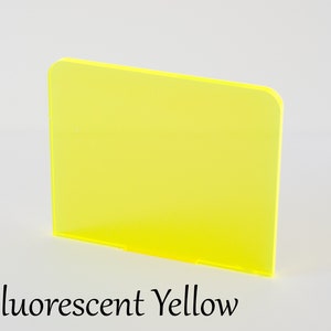 Fluorescent Yellow Acrylic Sheet, 3mm in A5, A4, A3 and 100mm to 600mm ...