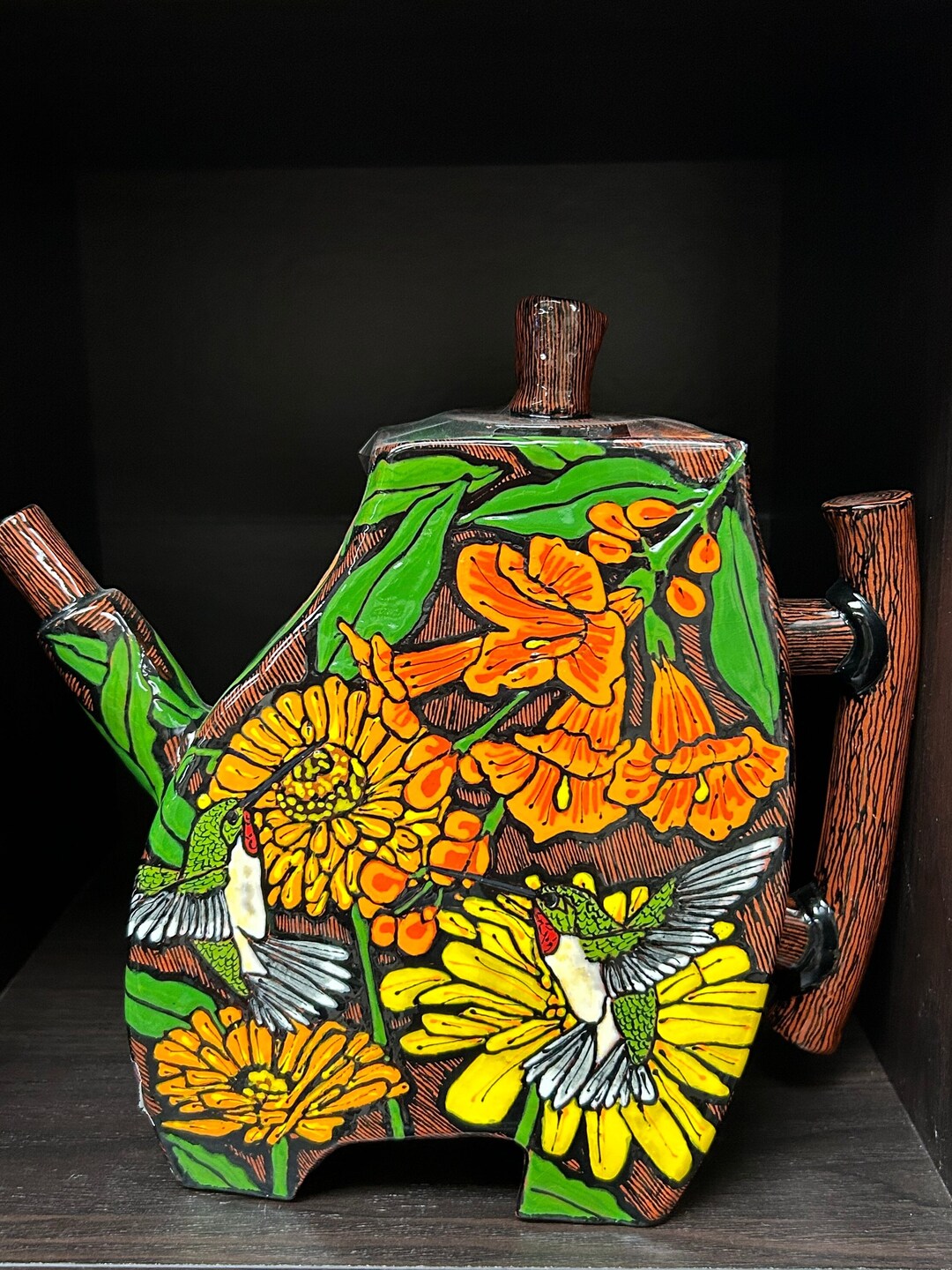 Hummingbird Teapot - Etsy