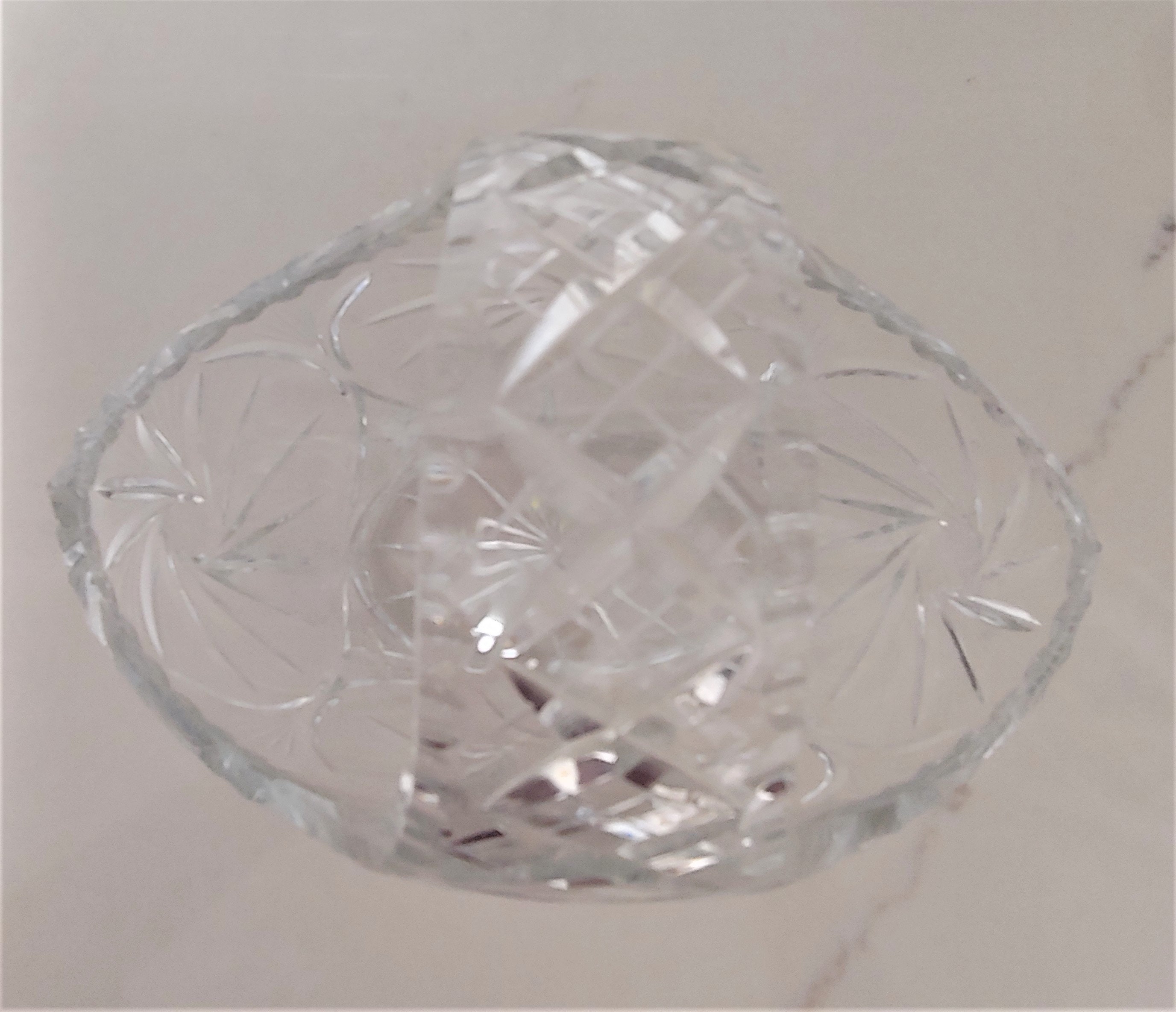 Vintage Heavy Lead Crystal Glass Vase Basket Starburst and | Etsy