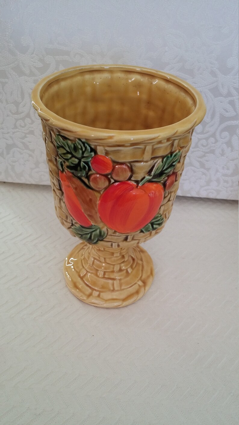 Vintage Lefton China Pedestal Bowl in Harvest Gold Pattern - Etsy