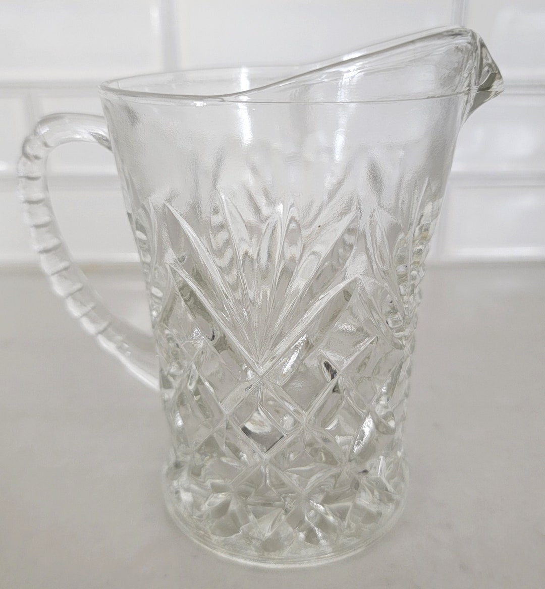 Vintage Anchor Hocking Pineapple Fan Diamond Prescut Small Milk or ...