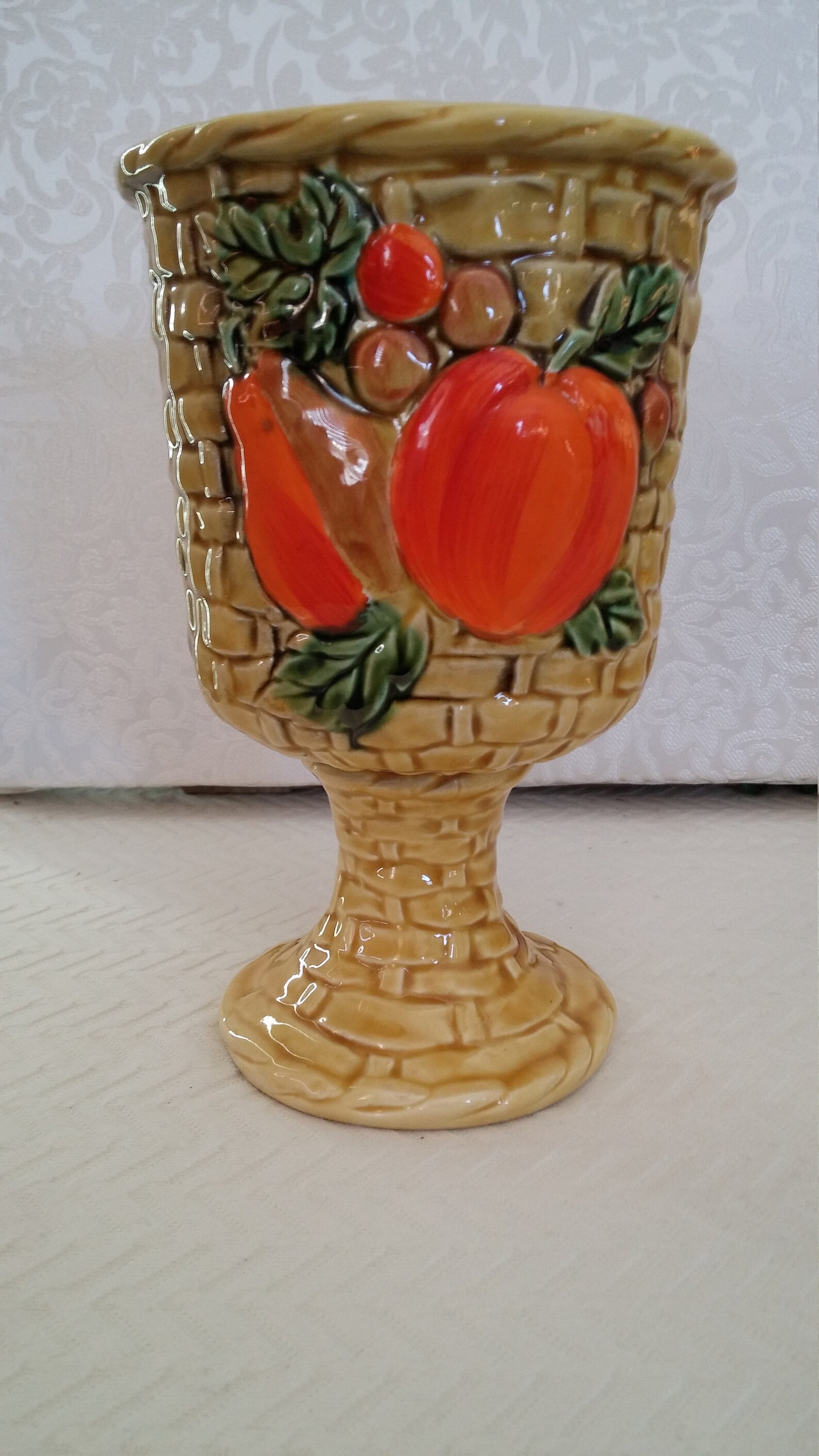 Vintage Lefton China Pedestal Bowl in Harvest Gold Pattern - Etsy