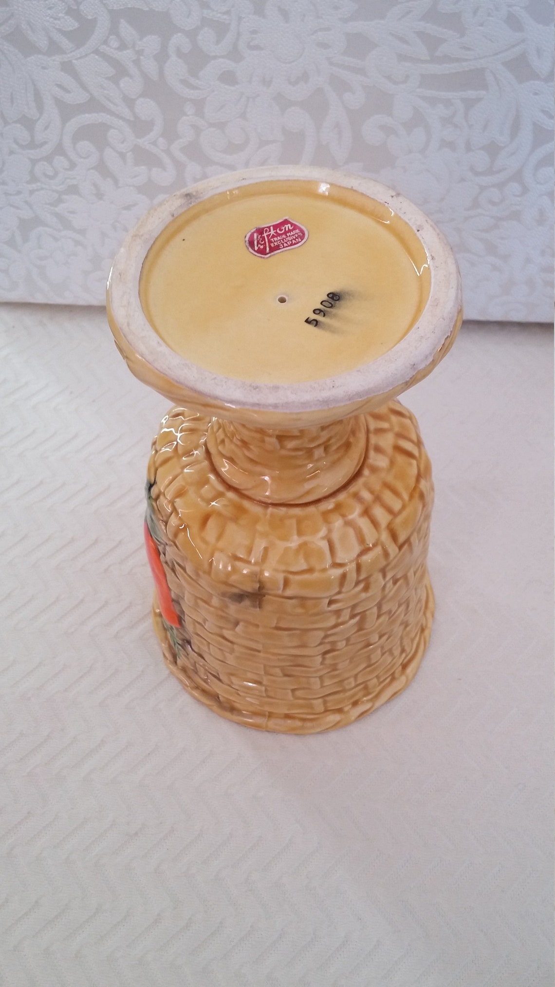 Vintage Lefton China Pedestal Bowl in Harvest Gold Pattern - Etsy