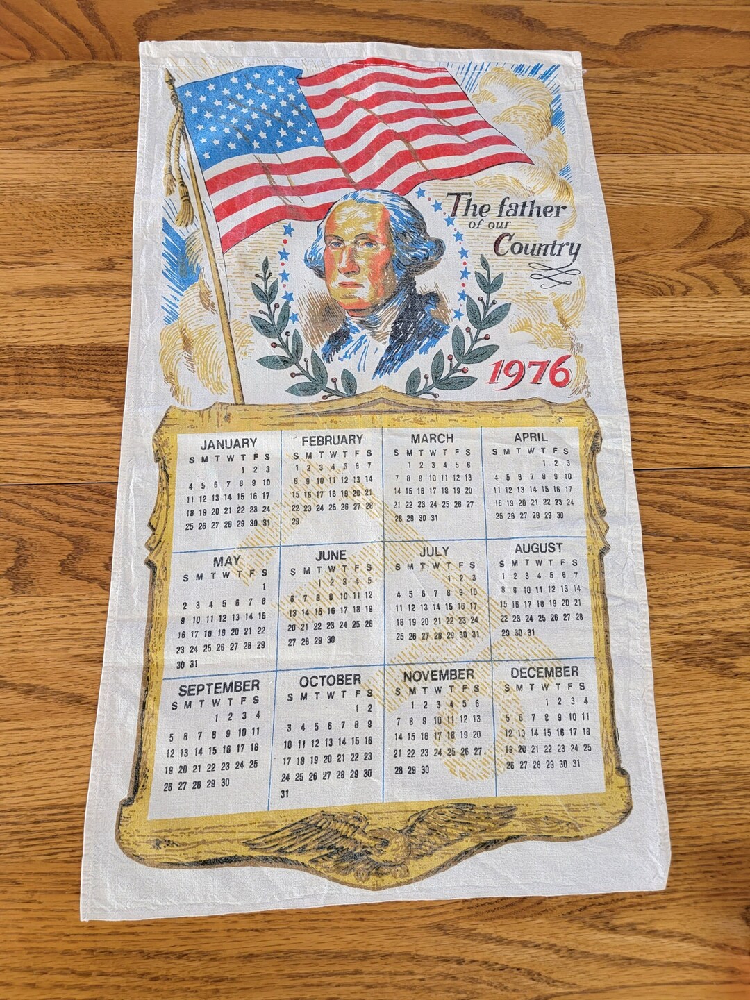 Vintage 1976 the Father of Our Country Calendar Banner - Etsy