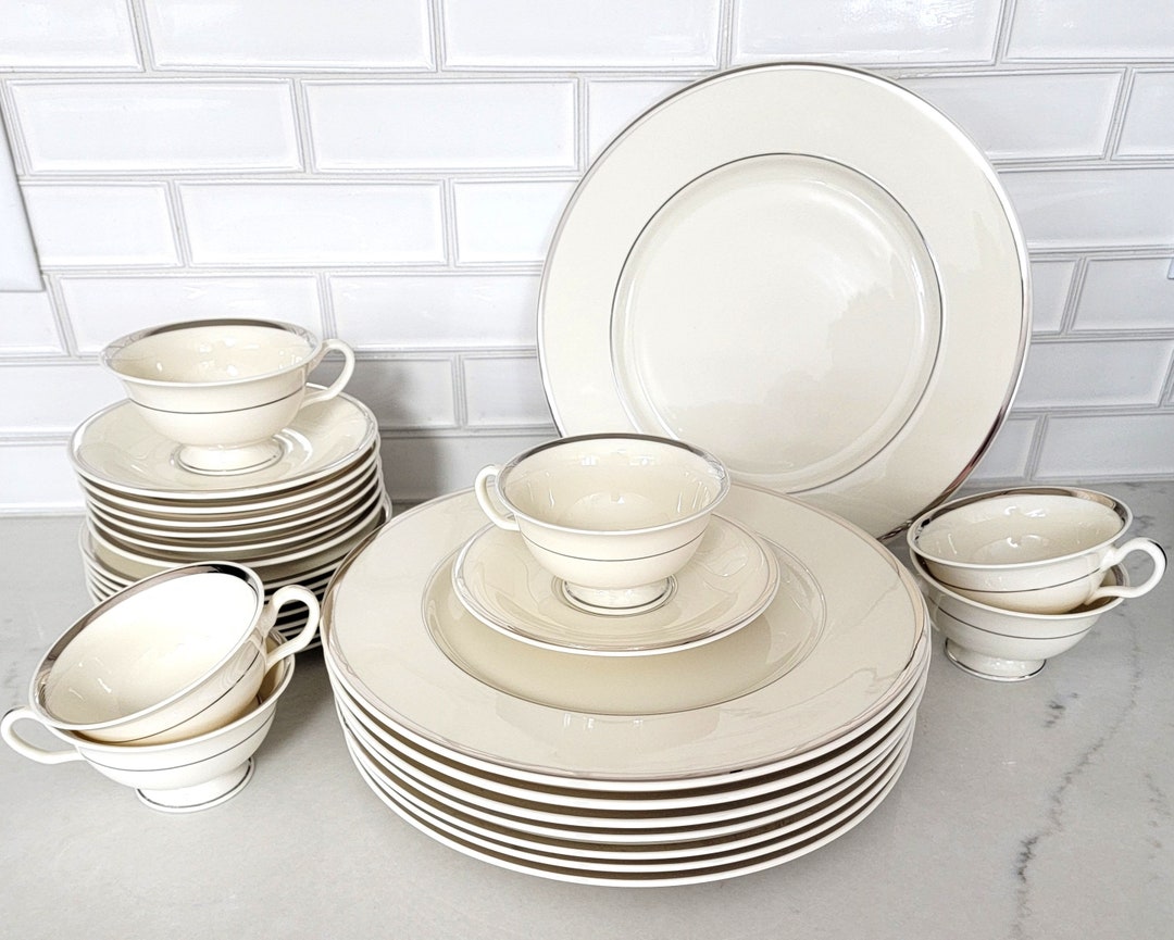 Vintage 29 Piece Setting Castleton China St. Regis Pattern Ivory With ...