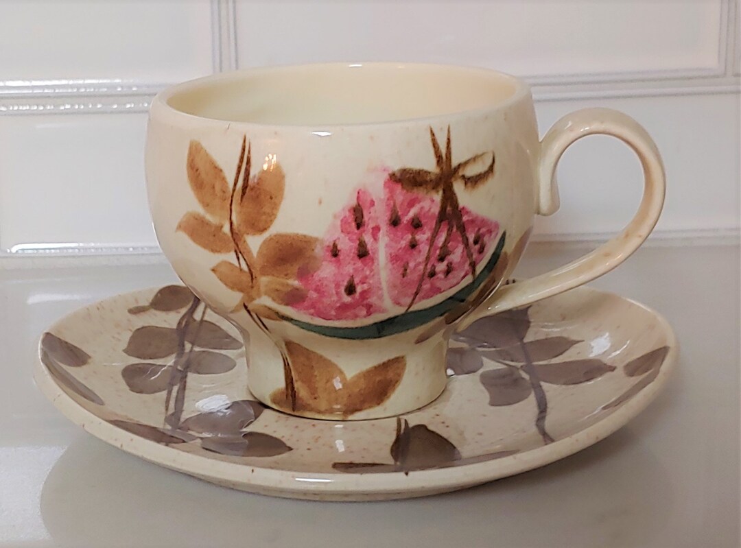 Beautiful Vintage Tampico Pattern Red Wing Pottery Coffee or Tea Cup ...