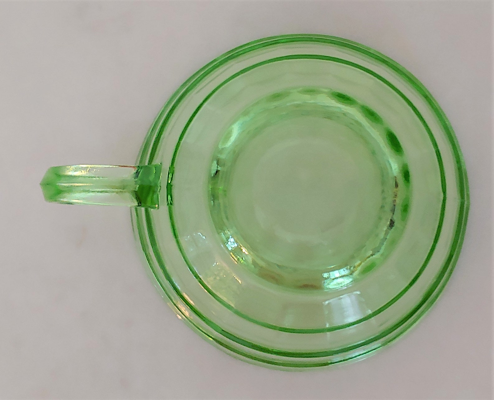 Vintage Green Depression Glass Block Optic Pattern Coffee Cup | Etsy