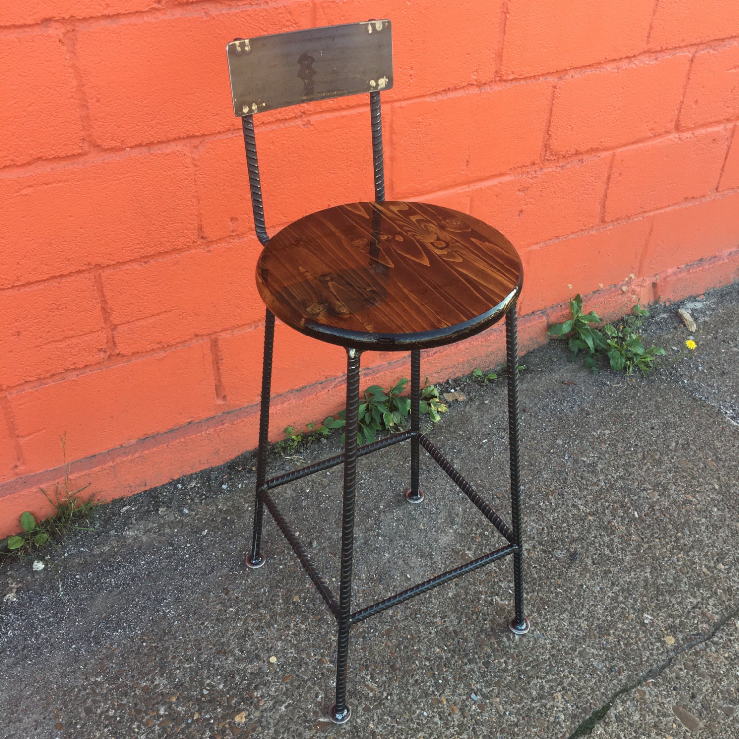 Rebar Stool W/ Seat Back Felt Pads Made to Order Custom - Etsy