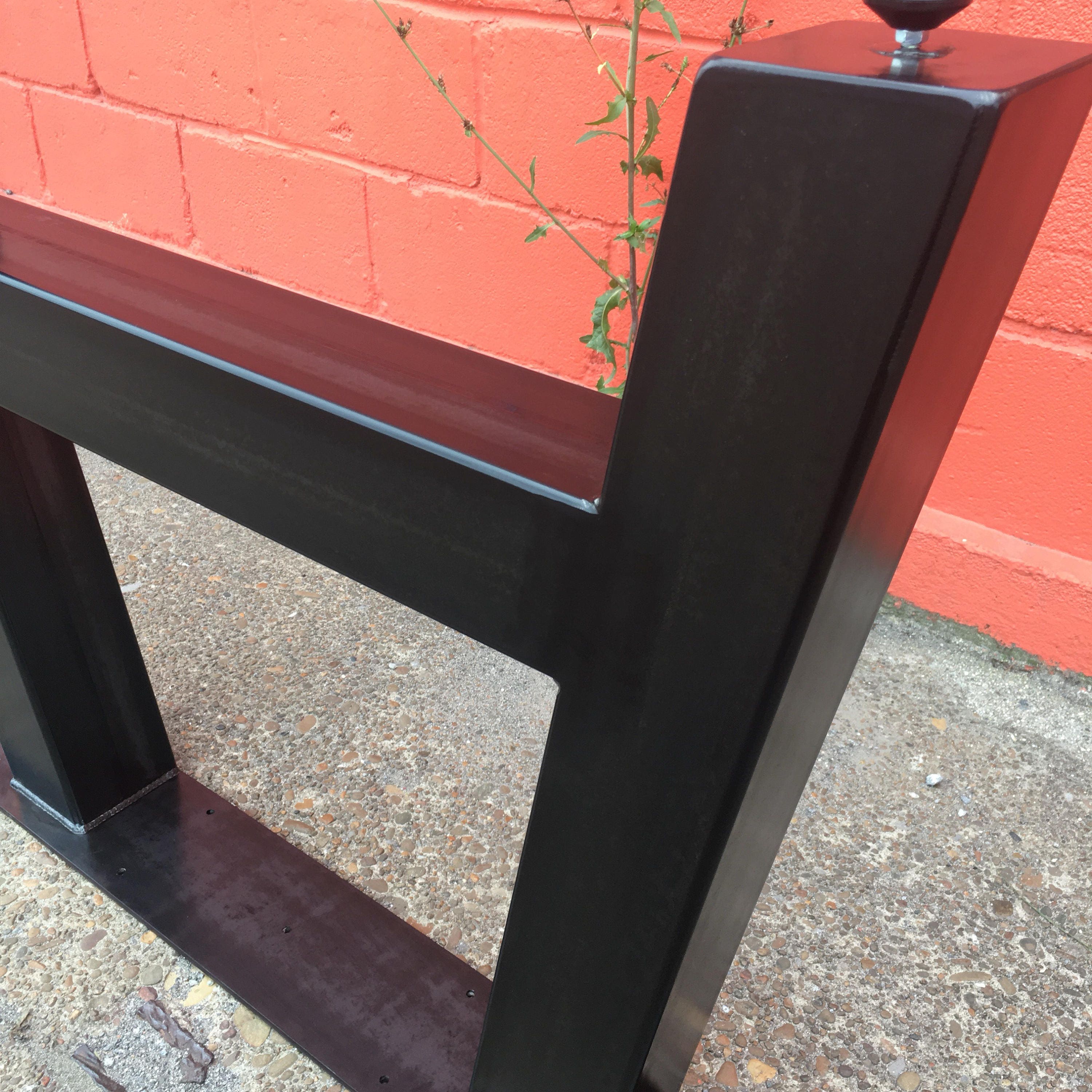 A-frame Style Metal Table Legs 4x4 Blackened Brushed - Etsy