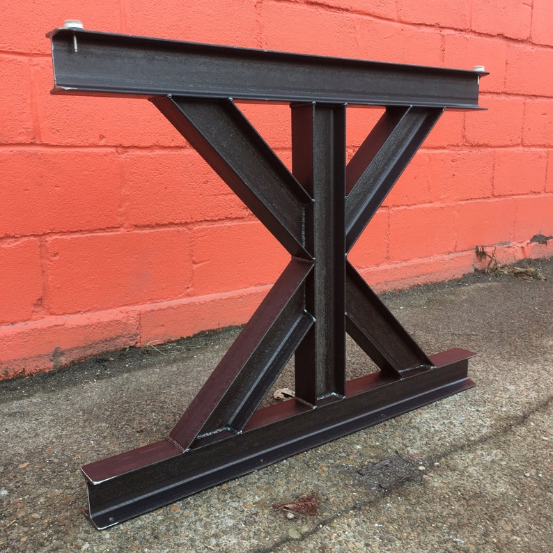 I-beam Deluxe X Style Metal Table Legs Natural Millscale - Etsy